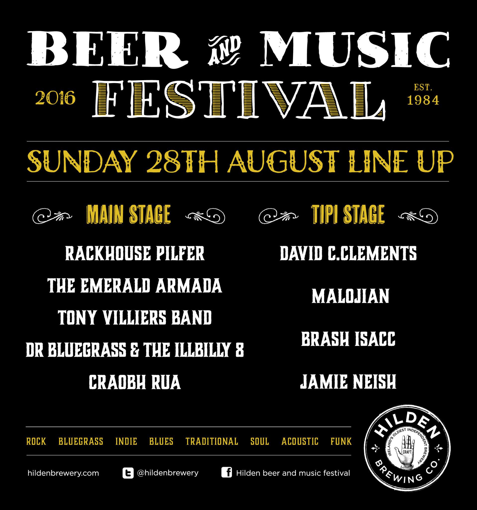 sunday lineup Hilden Beer & Music Festival 2016 - Chordblossom